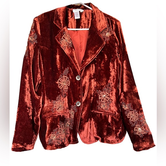 Coldwater Creek | Jackets & Coats | Coldwater Creek Rust Embroidered ...